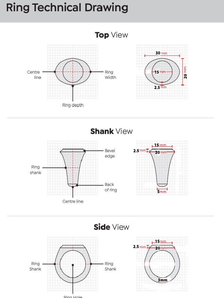 U2 01 Ring Technical Drawing Measurements | PDF