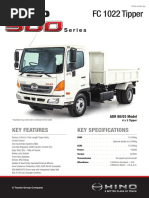 Hino Specifications | PDF | Vehicle Technology | Wheeled Vehicles