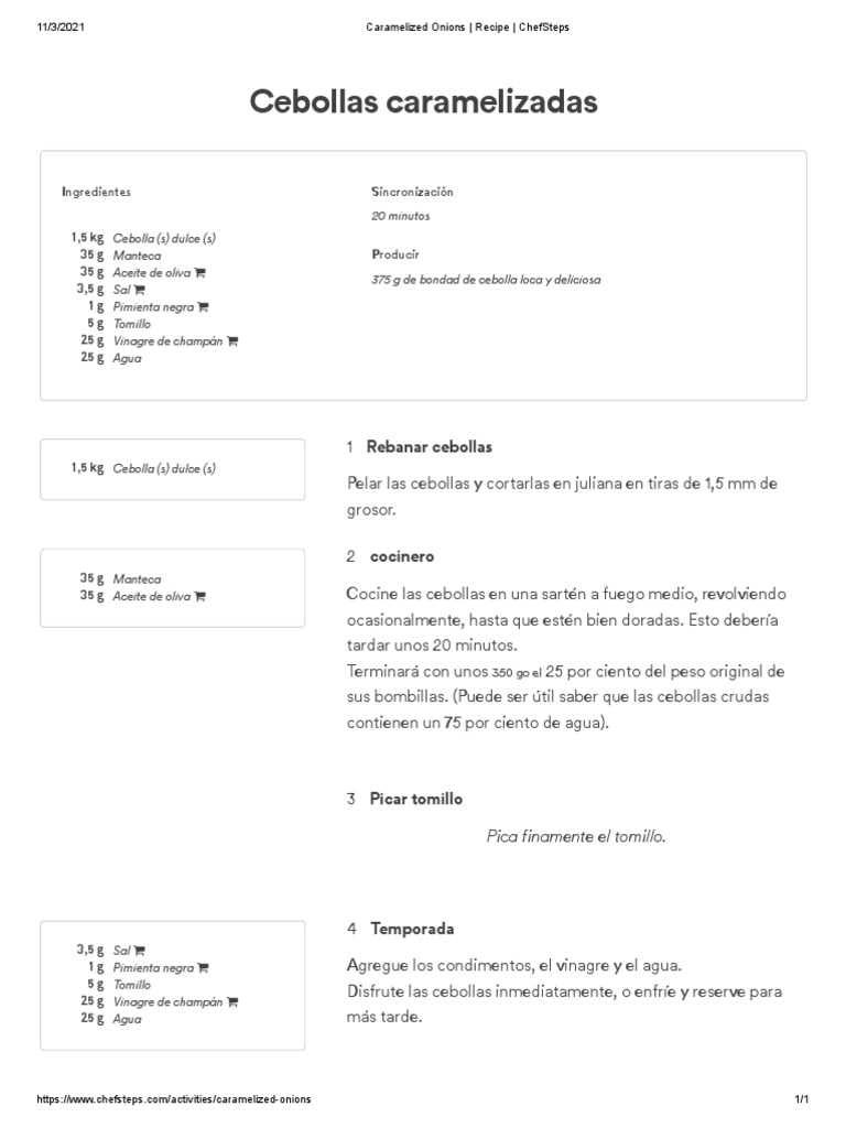 Caramelized Onions - Recipe - ChefSteps | PDF