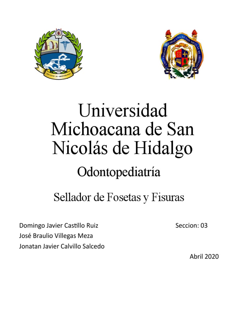 Selladores de Fosetas y Fisuras en Odontopediatría | PDF | Higiene oral ...
