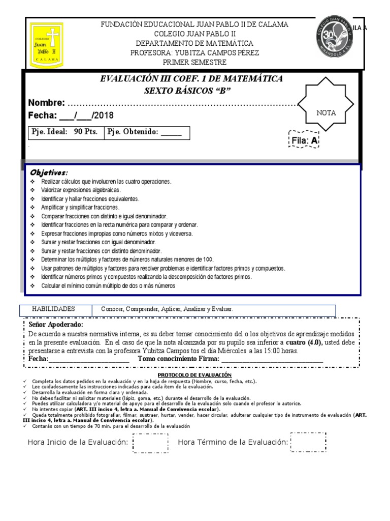 Fila A | PDF | Multiplicación | Notación Matemática