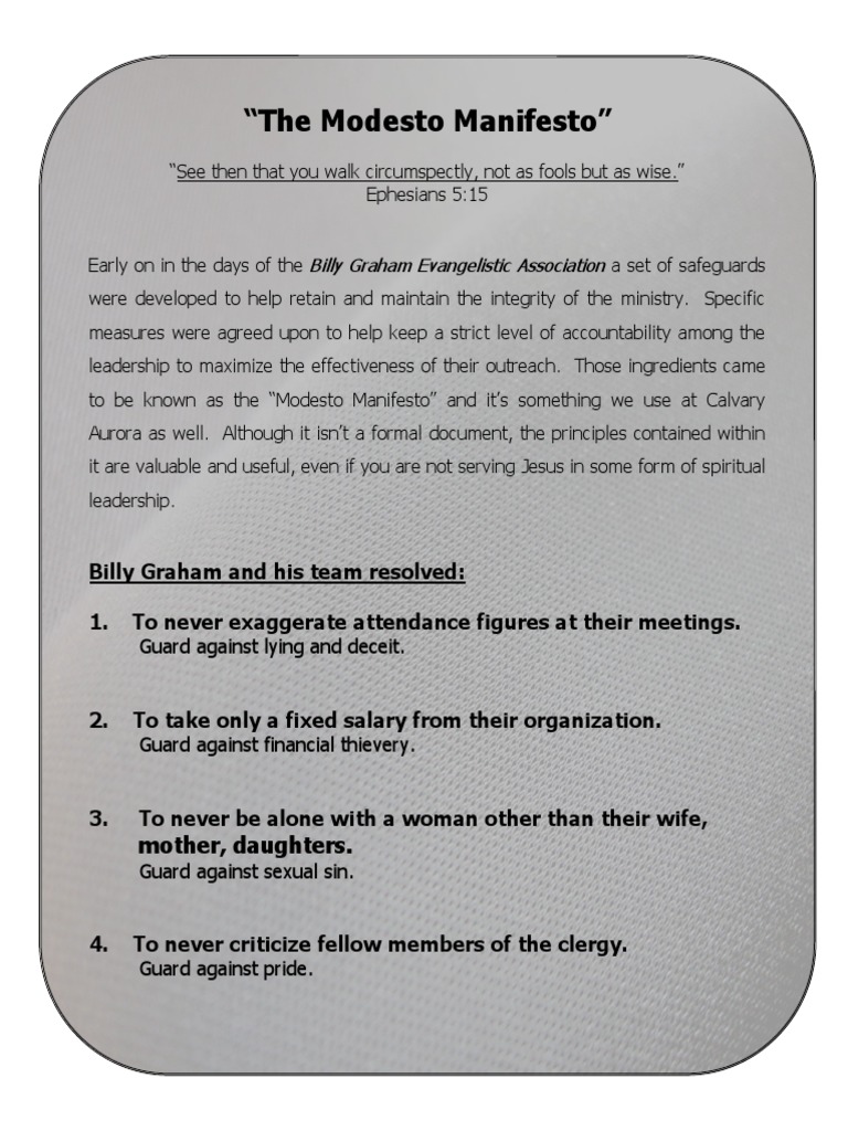 Modesto-Manifesto-Billy-Graham | PDF