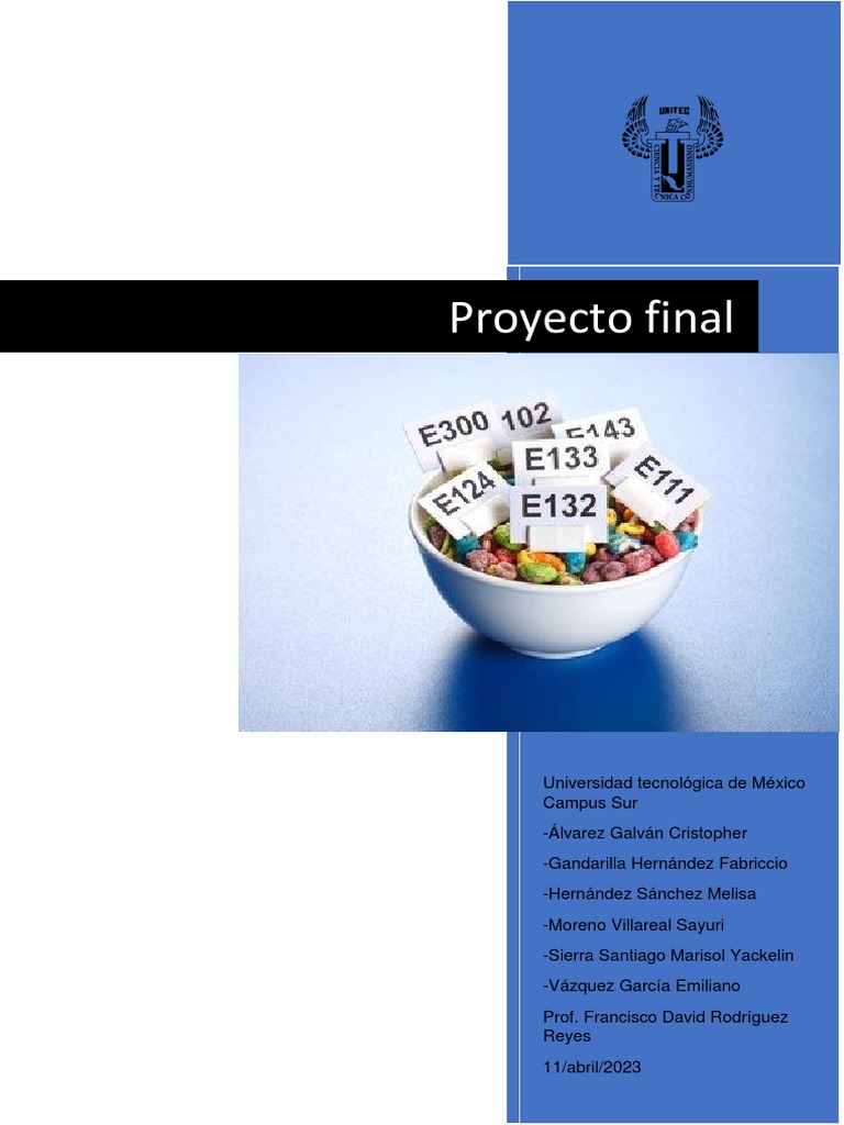 Proyecto Final ADITIVOS | PDF | Leche | Galleta