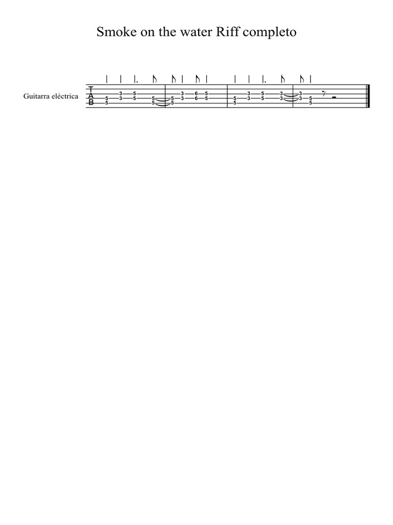 Smoke On The Water Riff Comple | PDF