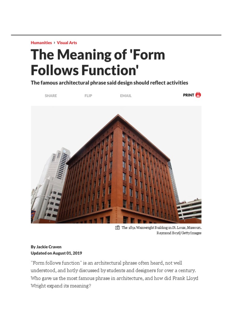 The Meaning of 'Form Follows Function' | PDF | Design | Architectural ...