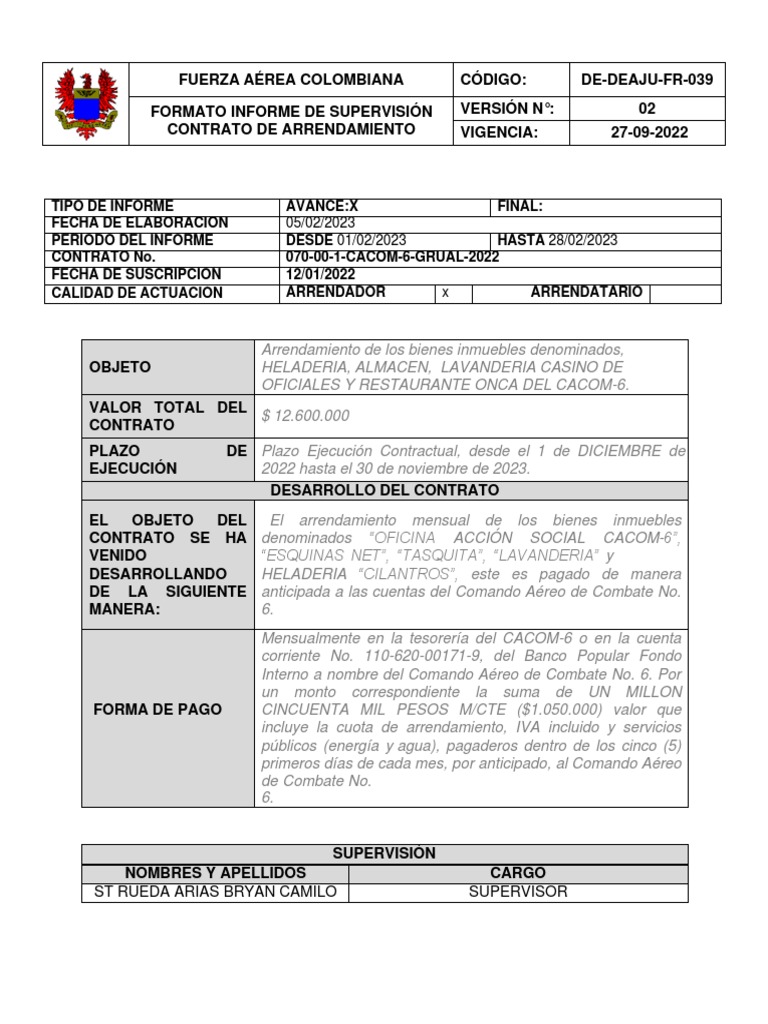 Informe de Supervision Febrero | PDF