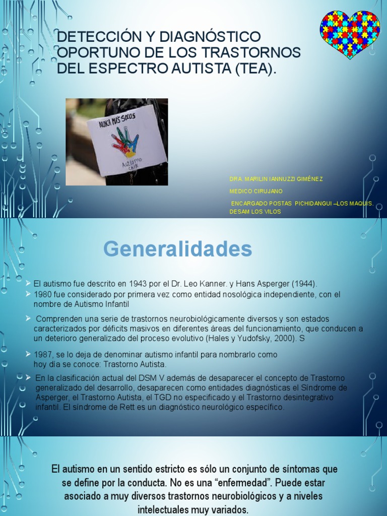 Detección Y Diagnóstico Oportuno de Los Trastornos Del Espectro Autista (Tea) | PDF | Espectro ...