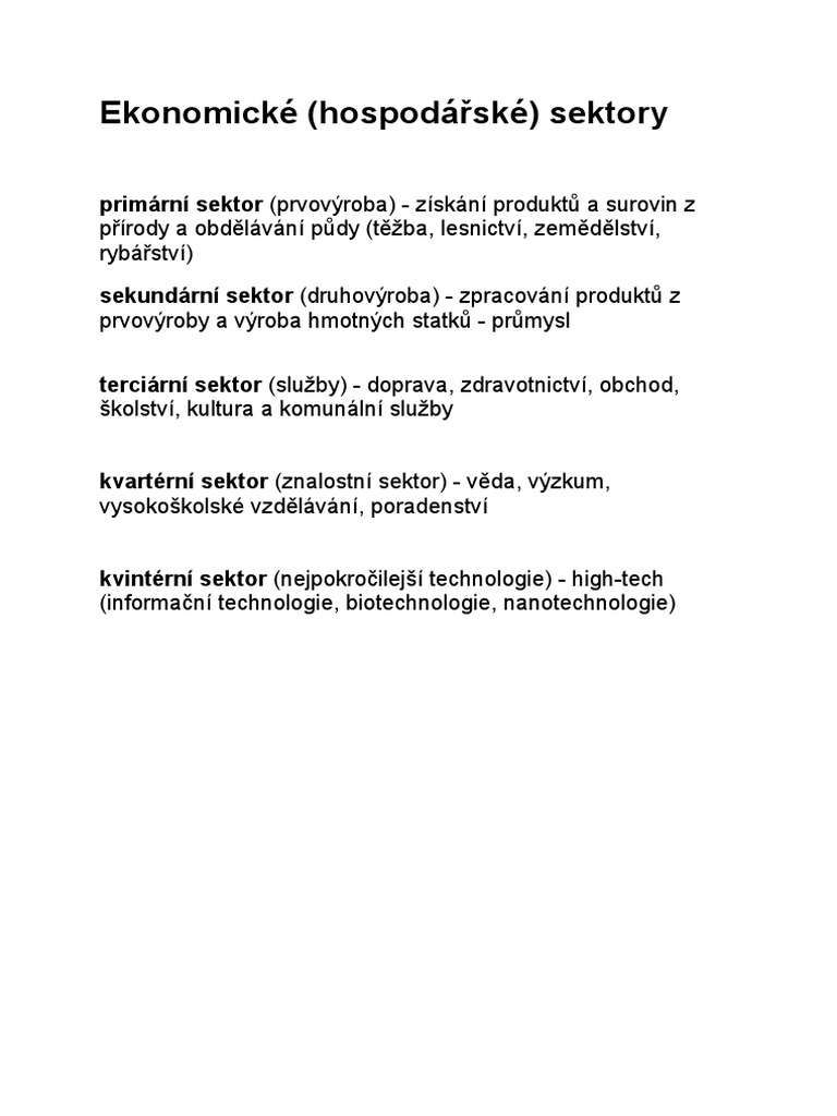Ekonomické Sektory | PDF