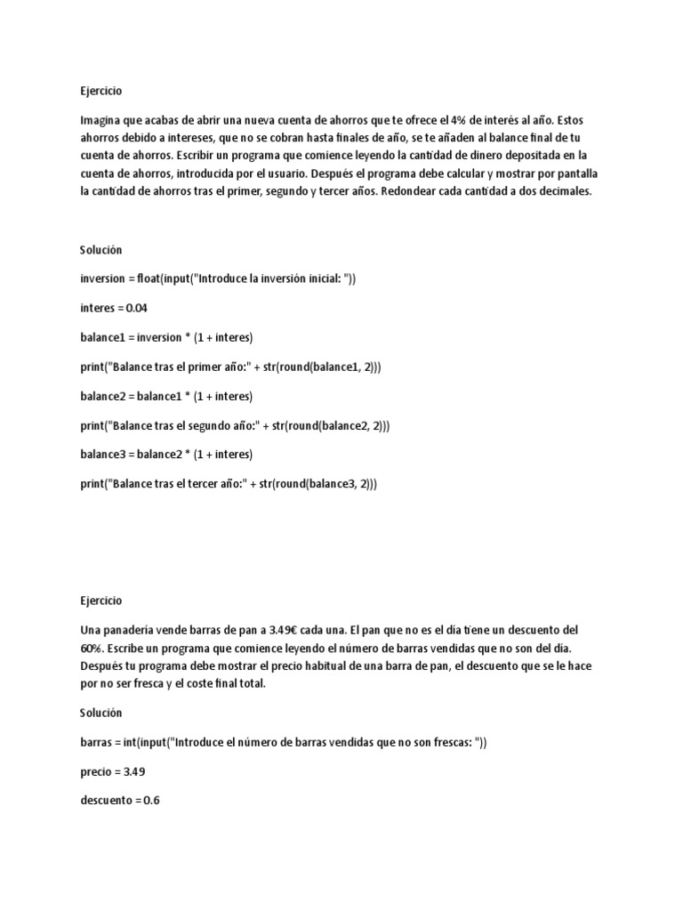 Ejercicios Python | PDF