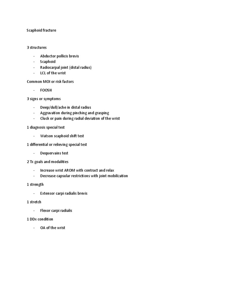 Scaphoid Fracture | PDF