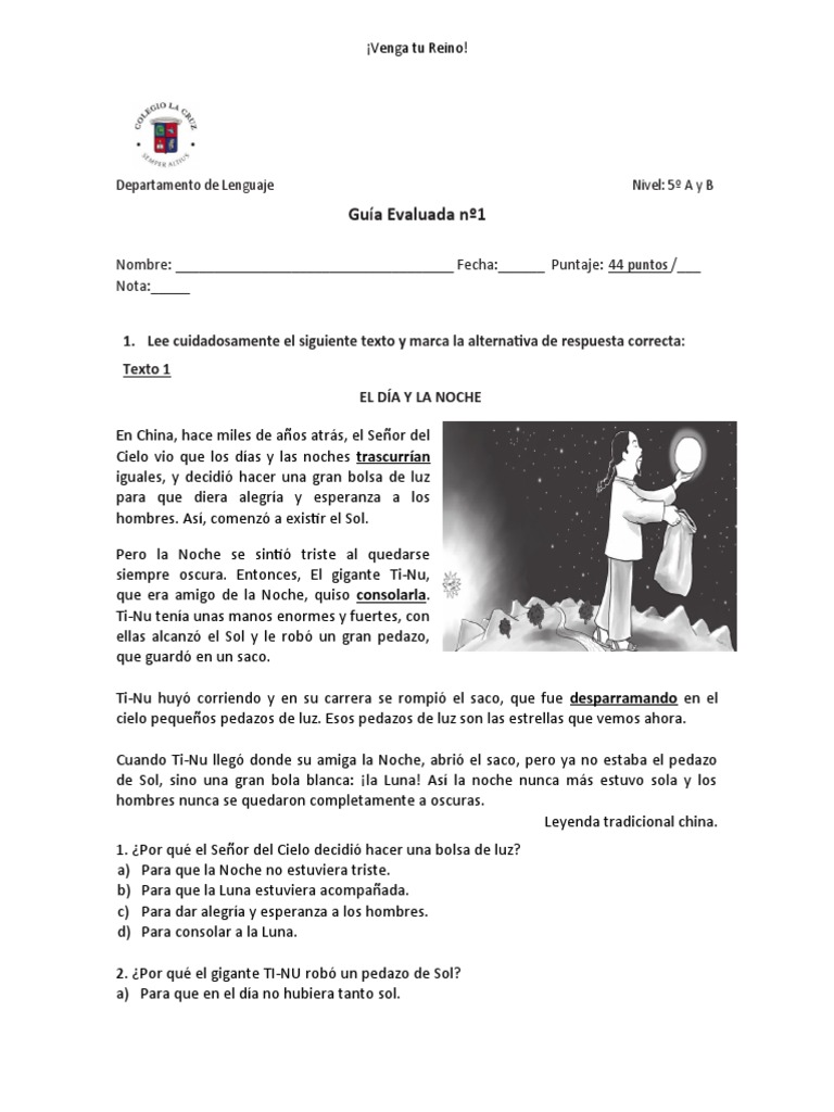 Guía Evaluada 5° Básico | PDF