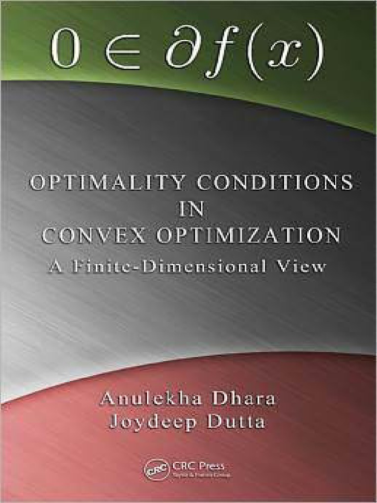 Optimality Conditions In Convex Optimization A Finite Dimensional View Pdfdrive Pdf 