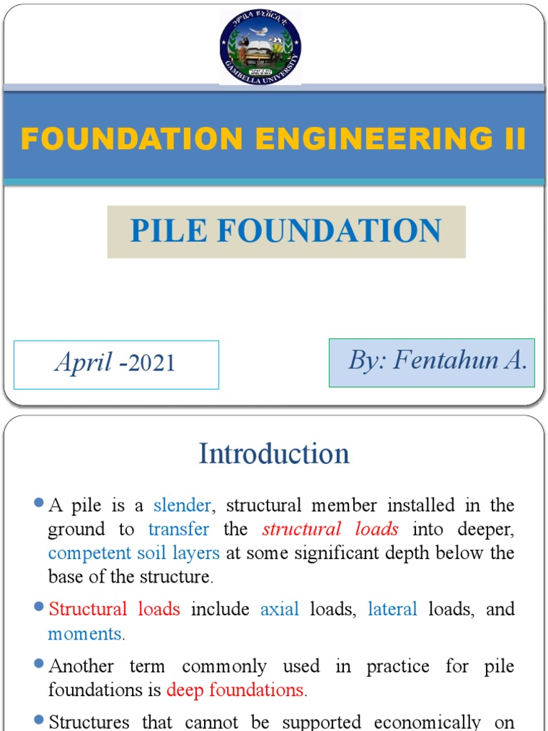 CH-3 Pile Foundations | PDF | Deep Foundation | Foundation (Engineering)