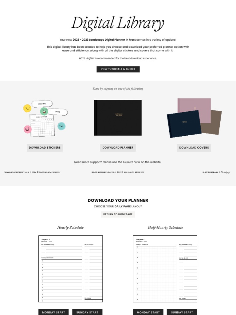 Digital Download Library - 2022-23 Landscape Planner With Frost Tabs 2 ...