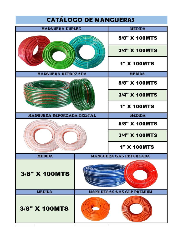 Catálogo de Mangueras | PDF | Hogar, jardinería y bricolaje