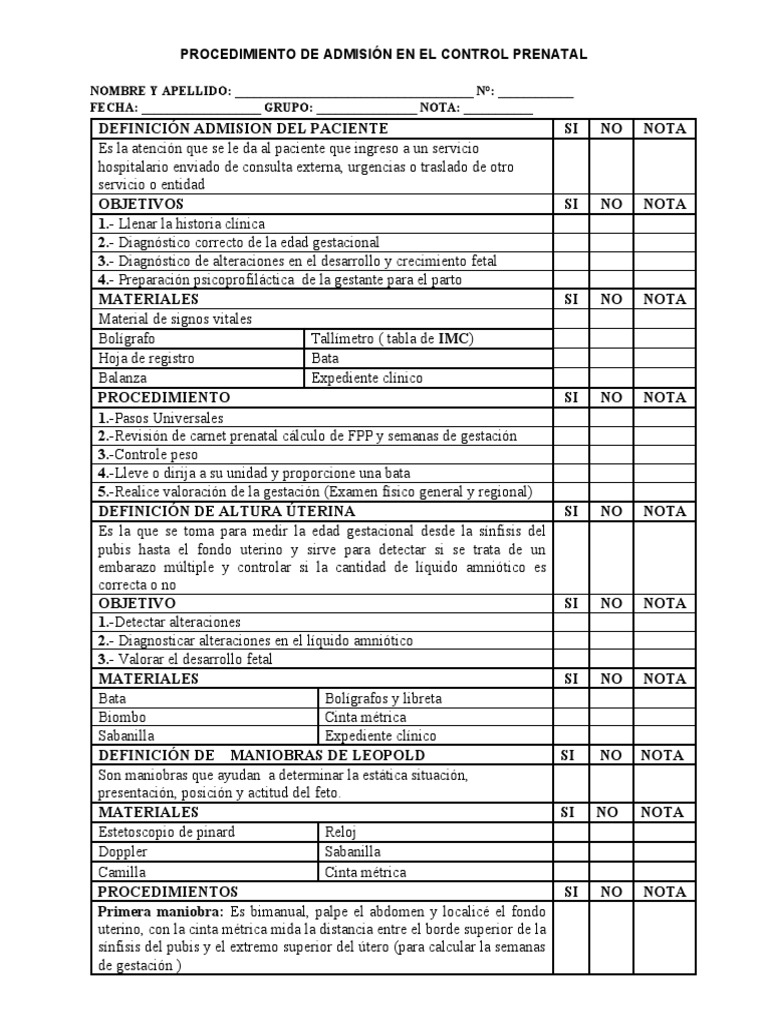 Procedimiento de Control Prenatal | PDF | El embarazo | Parto