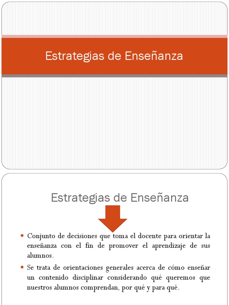 Estrategias De Enseñanza Pdf Enseñando Aprendizaje