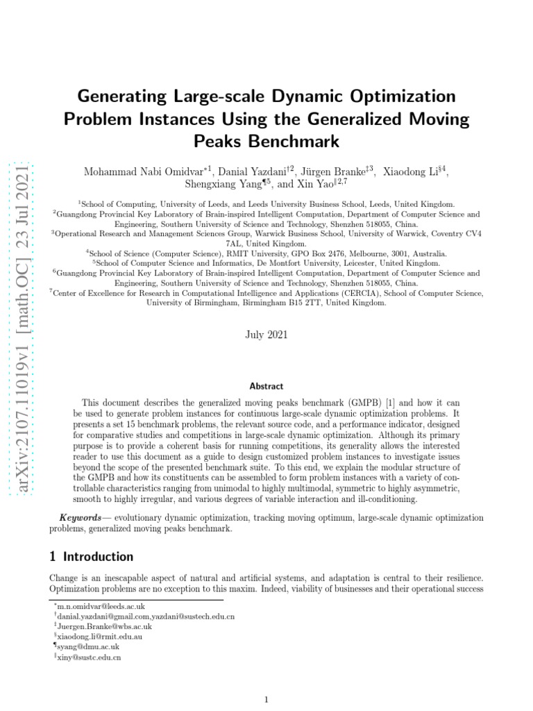 2021 Generating Large Scale Dynamic Optimization Proble Pdf Mathematical Optimization 4965
