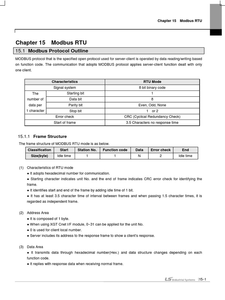 Chapter 15 Modbus RTU | PDF | Information And Communications Technology | Computer Networking