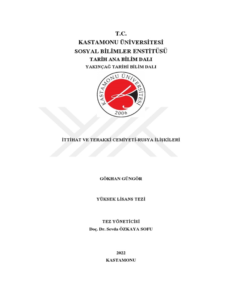İttihat Ve Terakki Cemiyeti - Rusya Ilişkileri | PDF