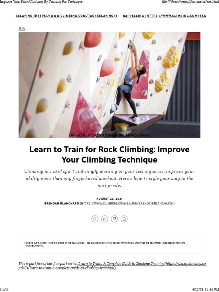 Mastering Climbing Techniques for Progress | PDF | Rock Climbing | Memory