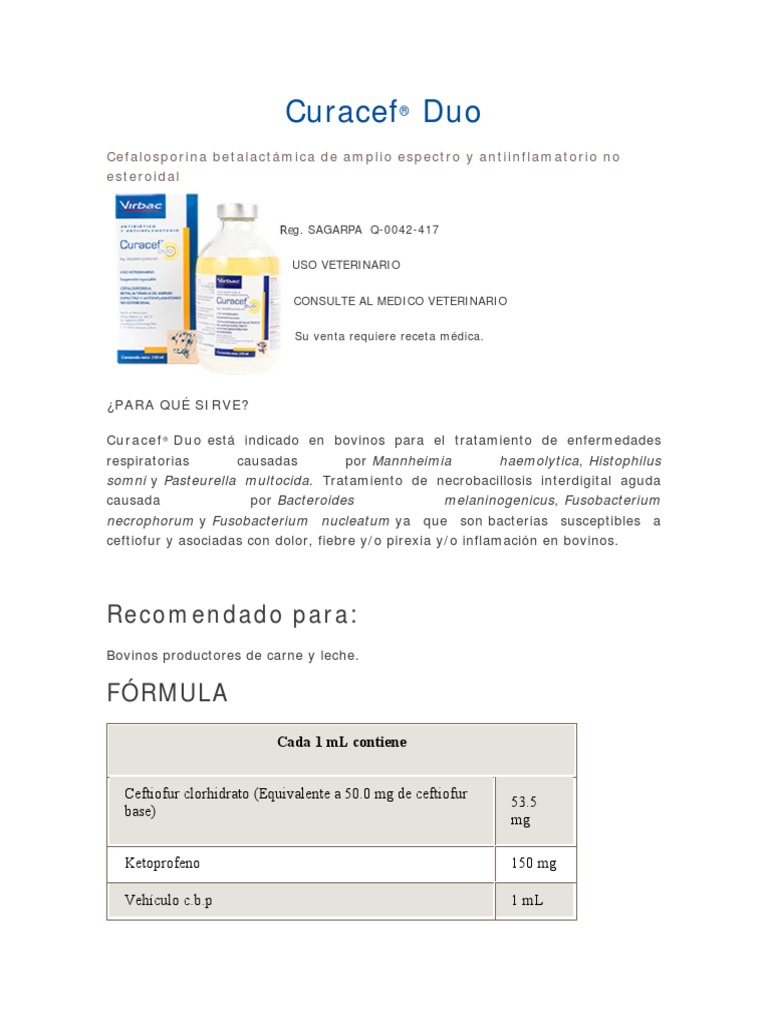 CURACEF DUO FICHA TECNICA | PDF