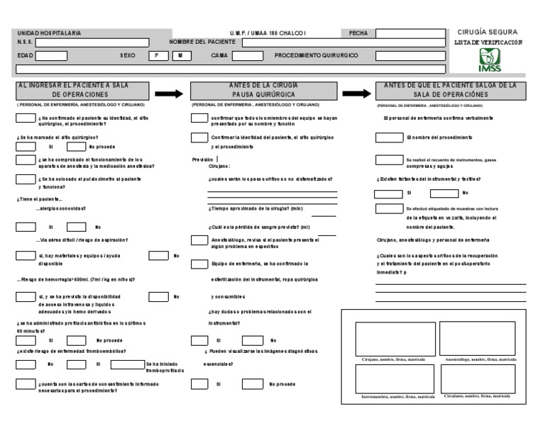 Formato Cirugia Segura Pdf Cirugía Enfermedades Y Trastornos