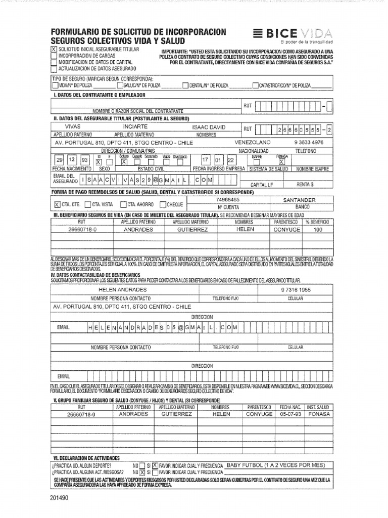 Formulario Seguro | PDF
