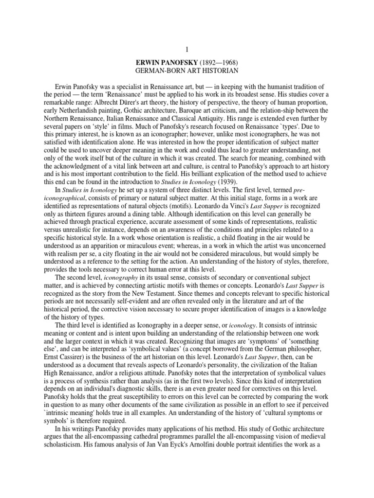 Panofsky | PDF | Art History | Understanding