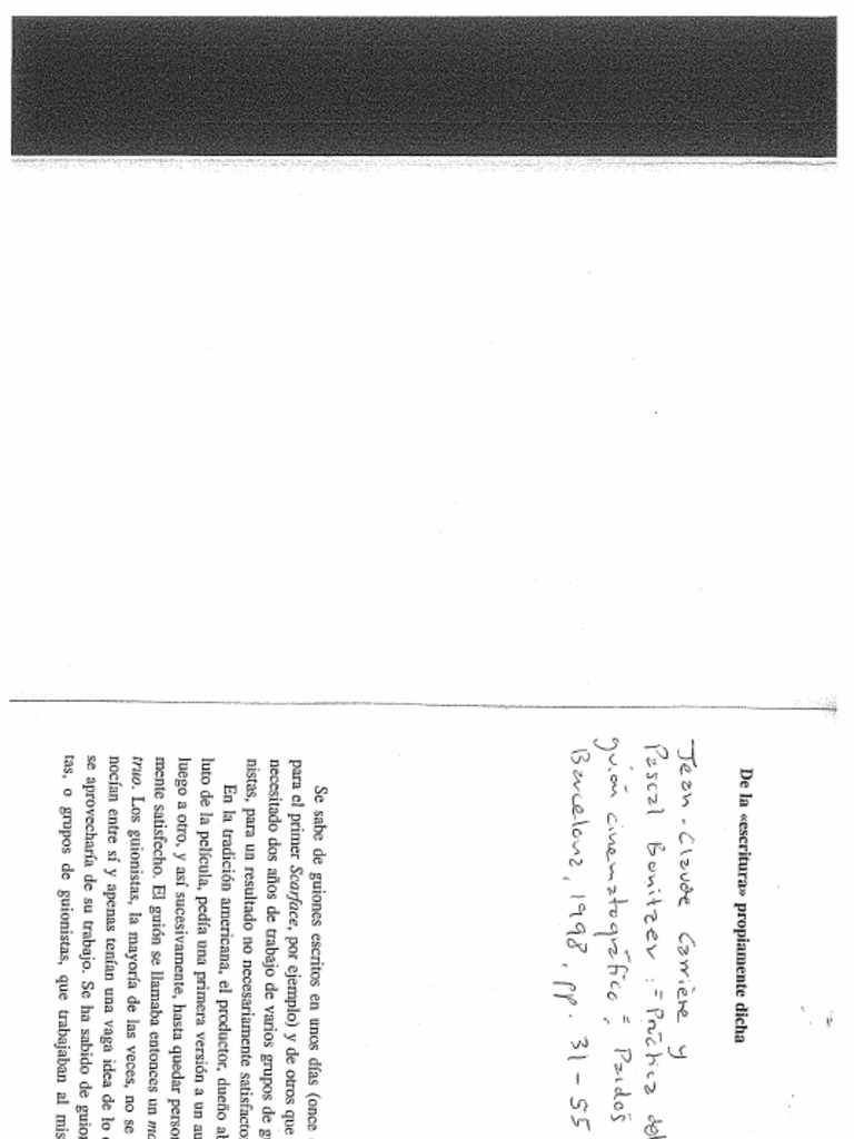 De La Escritura (Jean Claude Carrier y Pascal Bonitzer) | PDF