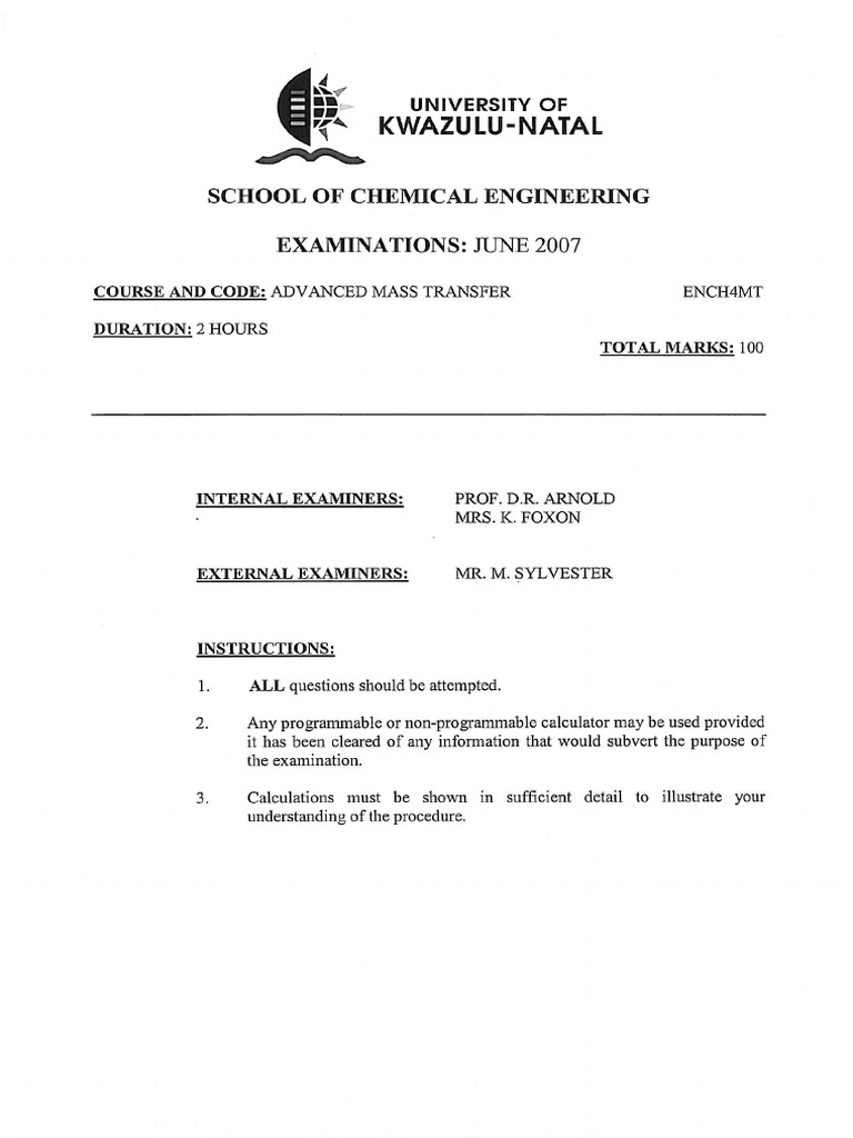 Advanced Mass Transfer | PDF