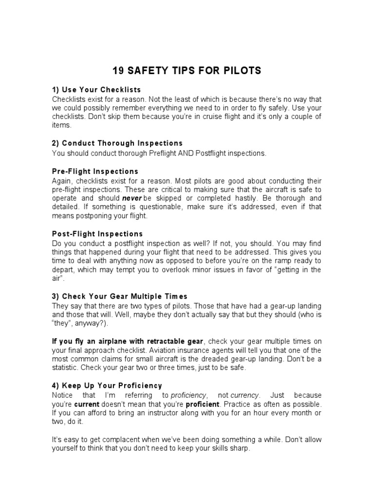 19 Tips para Los Pilotos Aviadors | PDF | Aviation | Aerospace