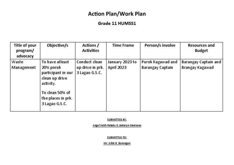 Action Plan Pdf
