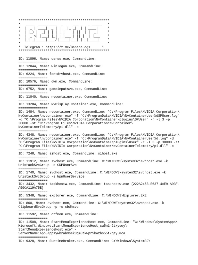 Process List | PDF | Command Line Interface | Microsoft Windows