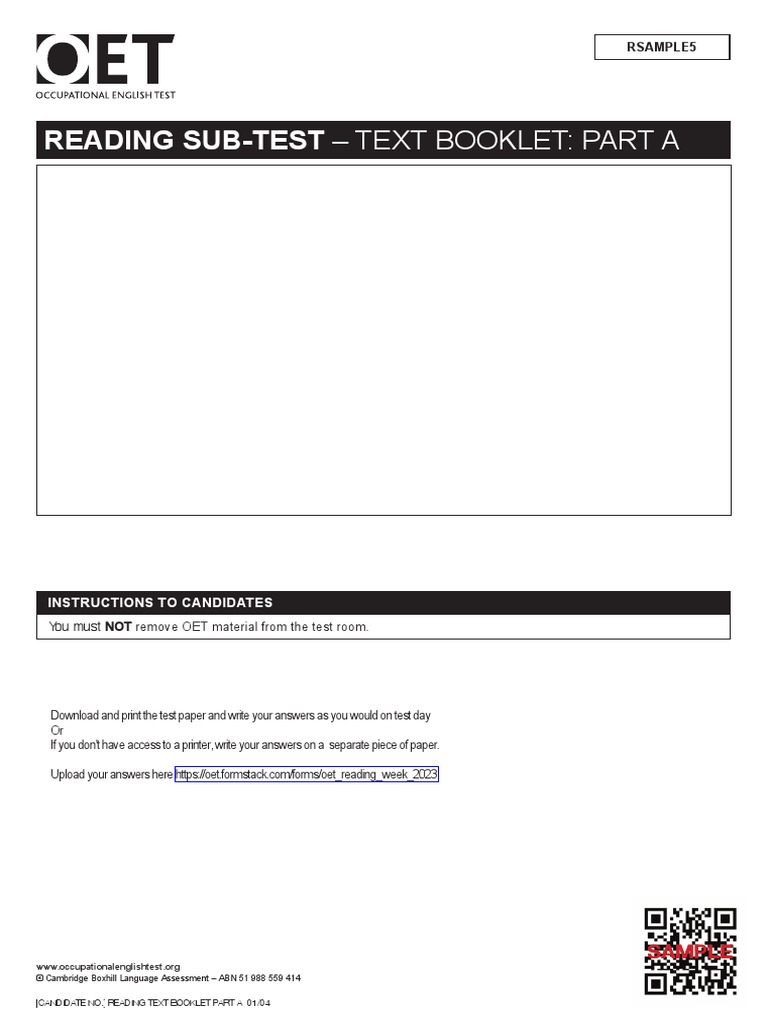 Reading Sample Test 5 | PDF