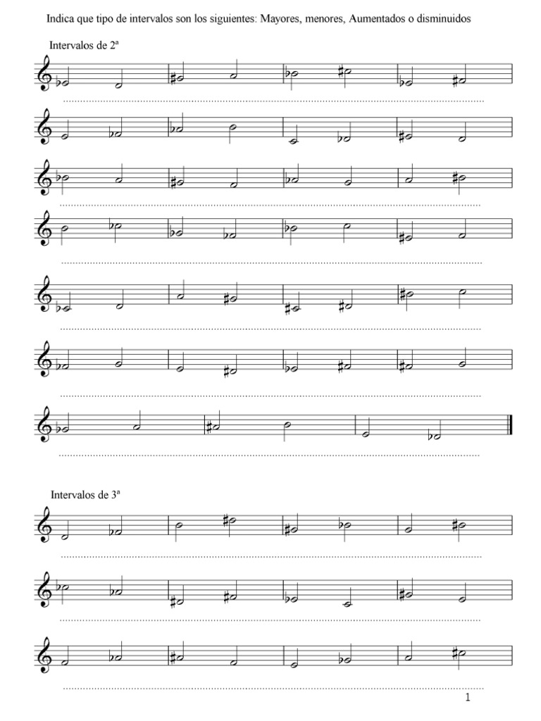 Ejercicios de Intervalos 1 | PDF