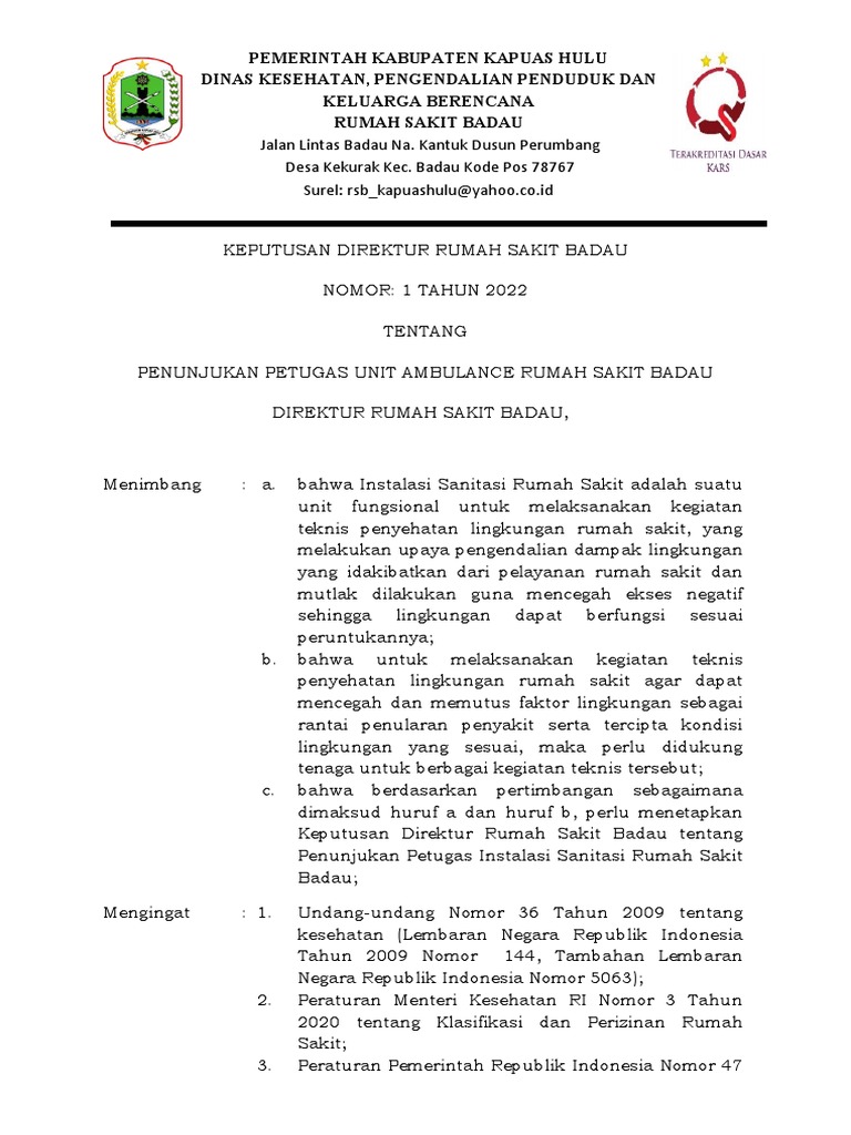 SK Petugas Ambulance TTD Cap | PDF