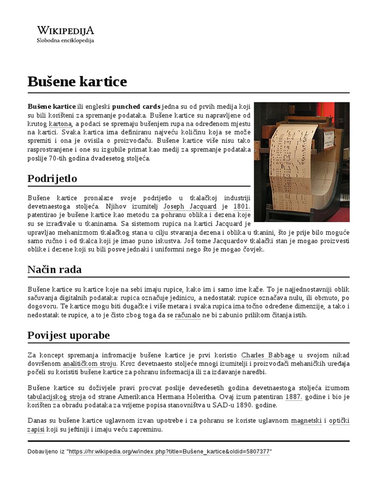 Bušene Kartice | PDF