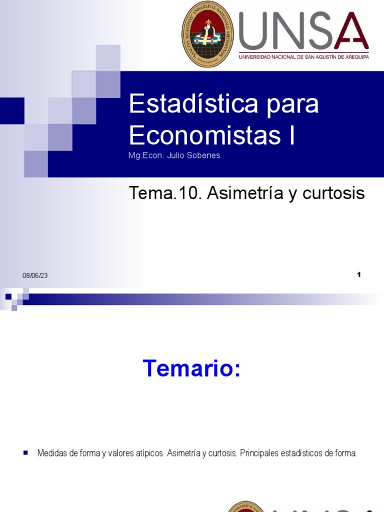 Asimetria y Curtosis | PDF | Oblicuidad | Teoría de probabilidad