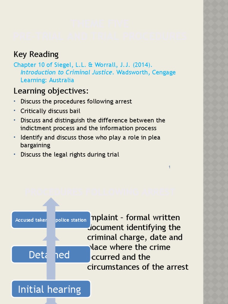 Pre-Trial and Trial Procedures Guide | PDF | Plea | Plea Bargain