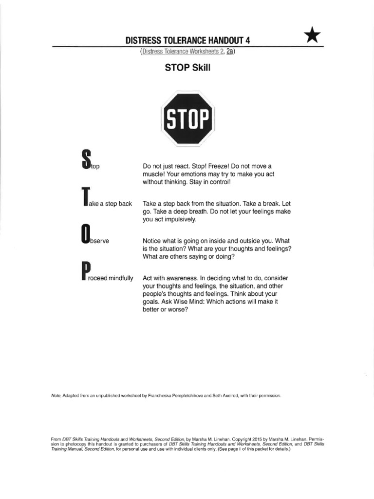 Distress Tolerance Skills | PDF