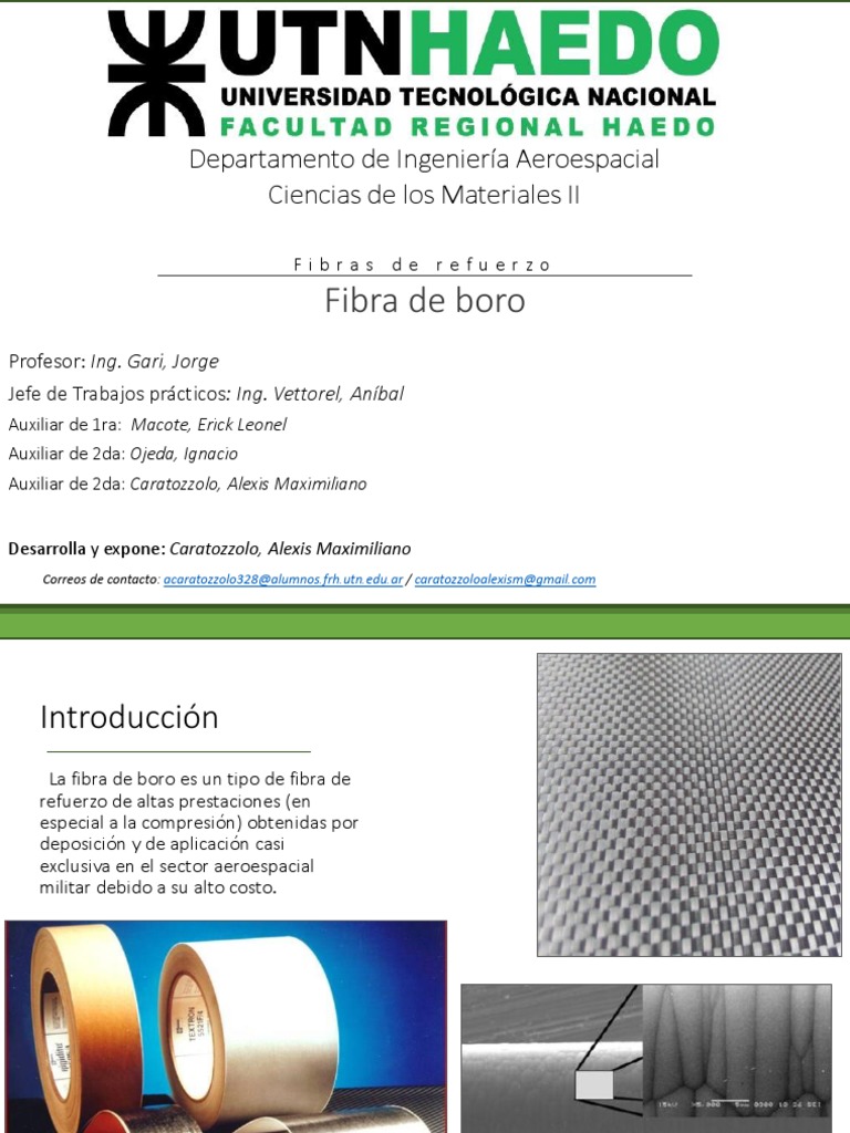 Propiedades y Aplicaciones de Fibra de Boro | PDF