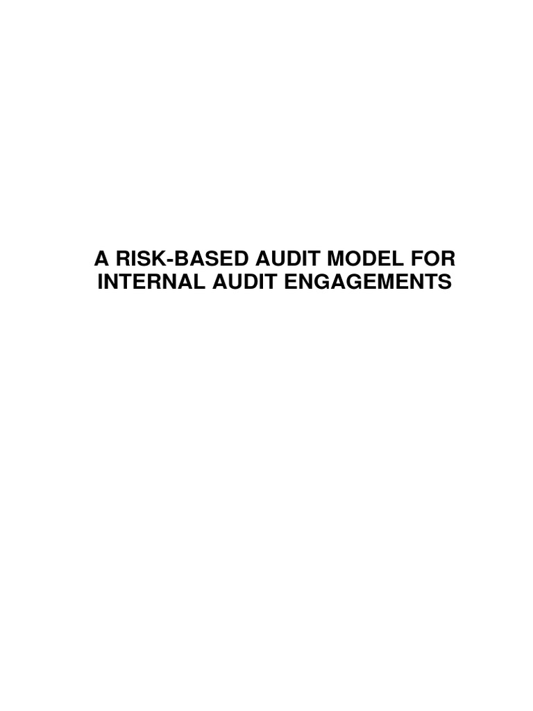 Risk Based Model-Auditing | PDF | Internal Audit | Audit