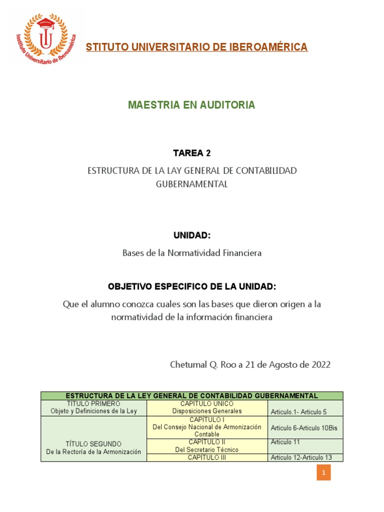 ESTRUCTURA DE LA LGCG | PDF | Contabilidad | Gobierno