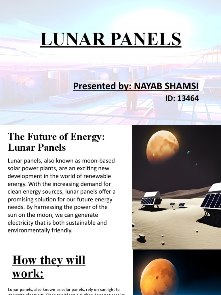 Lunar Panels: Harnessing Moon Energy | PDF | Solar Power | Renewable Energy