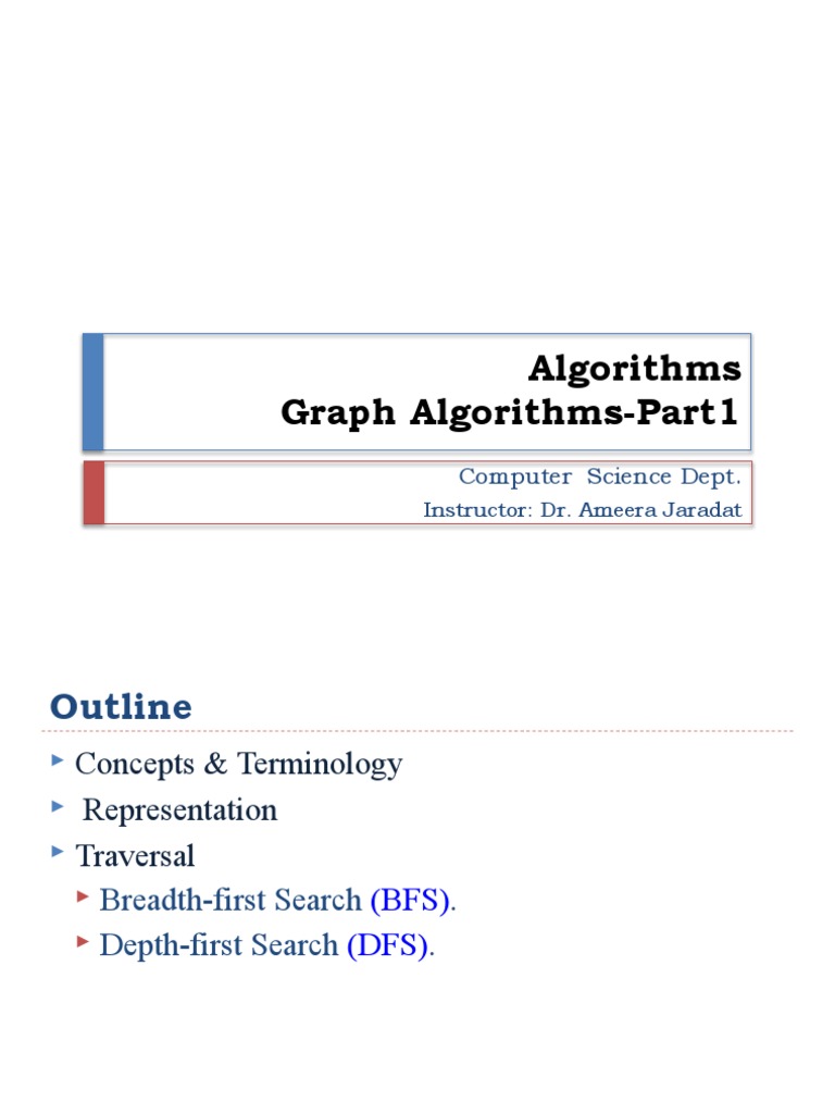 08 Graph Algorithms Part1 Pdf Vertex Graph Theory Mathematical Concepts 