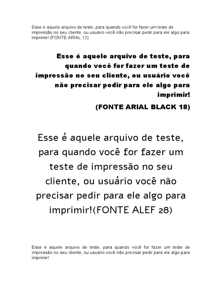 Arquivo para Teste de Impressão PDF | PDF