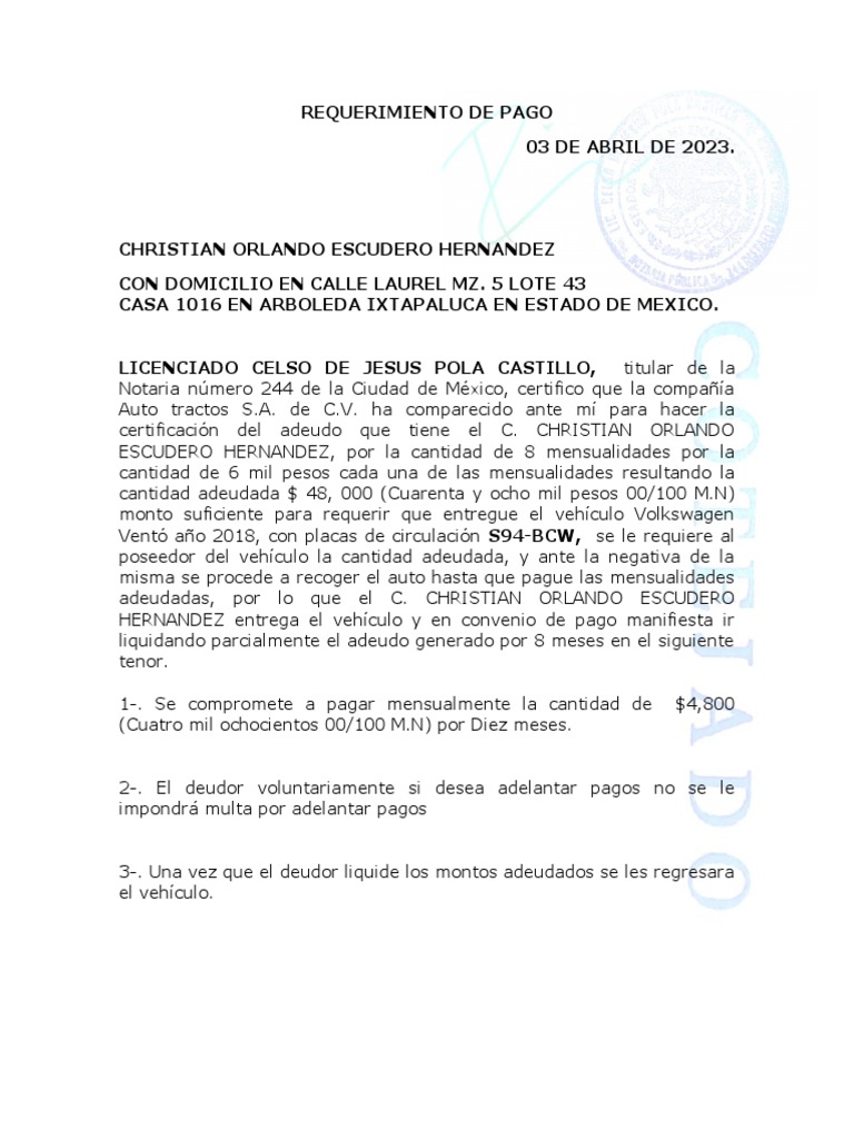 Requerimiento de Pago | PDF