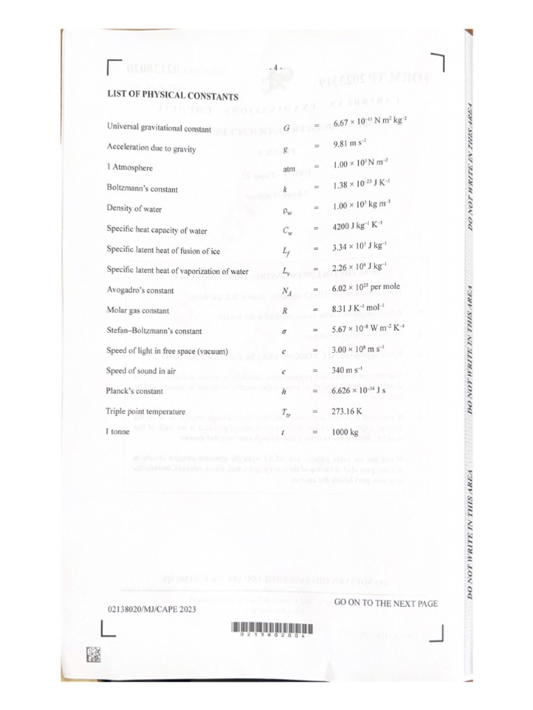 CAPE Physics Unit 1 2023 | PDF