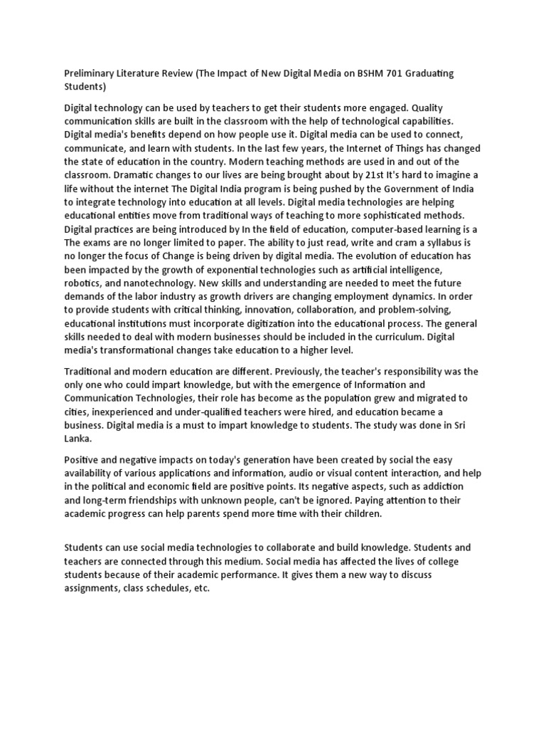 Preliminary Literature Review | PDF | Social Media | Popular Culture ... Preliminary Literature Review | PDF | Social Media | Popular Culture ...